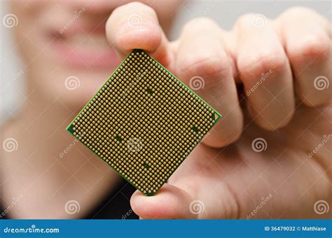 Computer Processor Stock Photo Image Of Connectors Holding