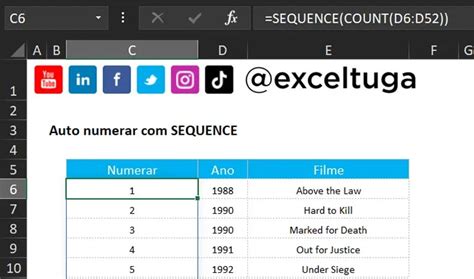numerar linhas e colunas automaticamente no excel com vídeo