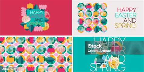 행복한 부활절 되세요 기하학적 현대 유행 추상 패턴 부활절 달걀 배경 꽃과 나뭇잎 포스터 전단지 인사말 카드 또는 가로 배너의 벡터 일러스트 레이 션 4월에 대한 스톡 벡터