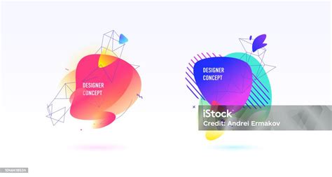 추상적인 그래픽 요소 배경 세트입니다 벡터입니다 동적 색상 모양 그리고 라인입니다 액체의 색깔된 형태와 그라데이션 추상적인 배경입니다 플라이어 또는 프레 젠 테이 션의