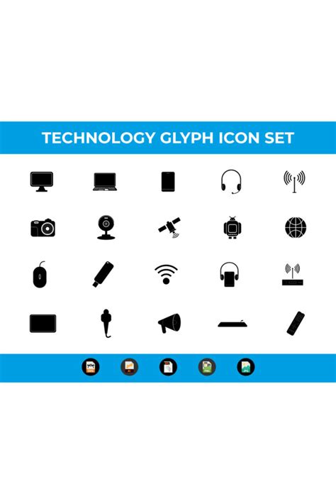 Glyph Technology And Multimedia Icons Vector And SVG MasterBundles