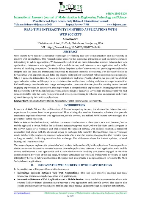 Pdf Real Time Interactivity In Hybrid Applications With Web Sockets