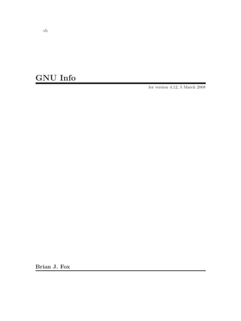 Gnu Info For Versión 4125 Pdf Free Software Command Line Interface