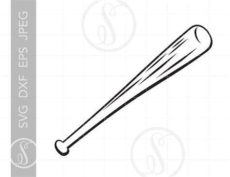 Baseball Bat Svg Clipart Baseball Bat Silhouette Cut File Etsy