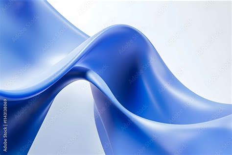 3d Render Of An Abstract Blue Shape On A Light Background Lowangle Shot Smooth Curves Flowing