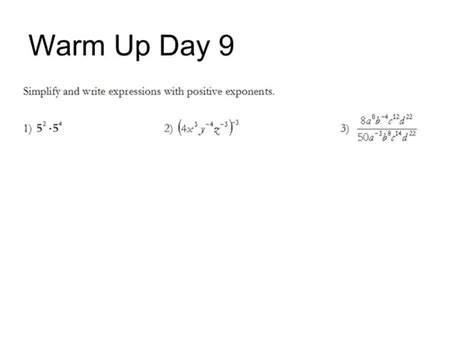 Cpm Geometry Unit 6 Warm Up Day 9 Ppt