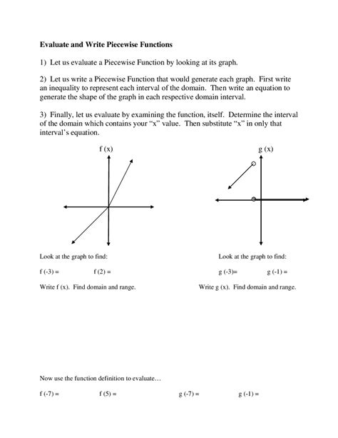 Evaluating And Graphing Piecewise Functions Inequalities Equations And Intervals Lecture