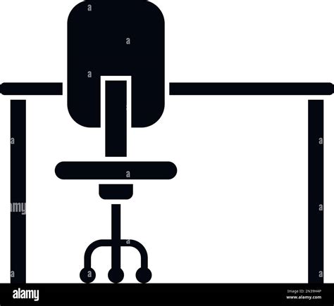 Desk Workspace Icon Simple Vector Office Sit Work Chair Stock Vector