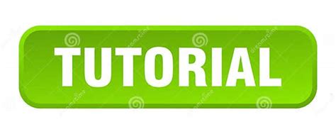 Tutorial Button Tutorial Square 3d Push Button Stock Vector