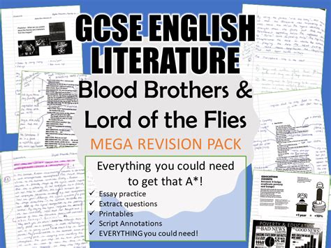 gcse english literature mega revision pack teaching resources