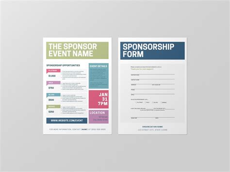 Event Sponsorship Levels Packet Template Fundraiser Sponsorship