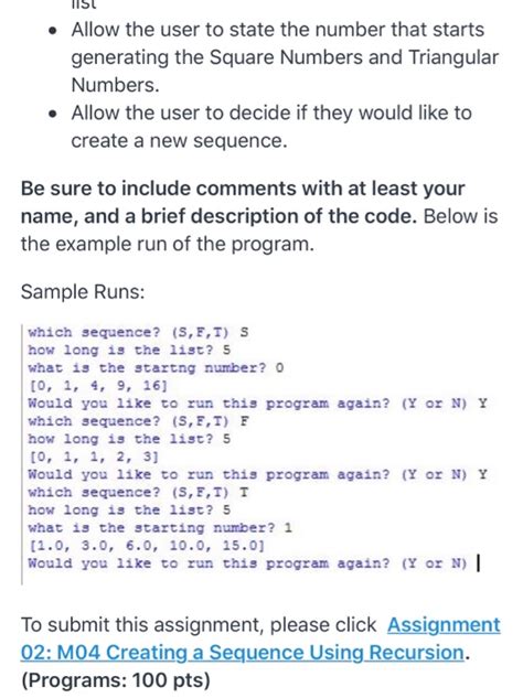 Solved Assignment 02 M04 Creating A Sequence Using