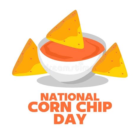 National Corn Chip Day With Delicious Corn Chips Stock Vector