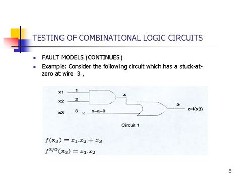 TESTING OF COMBINATIONAL LOGIC CIRCUITS DIGITAL LOGIC CIRCUIT