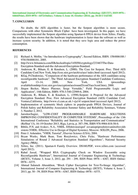 Hardware Implementation Of The Serpent Block Cipher Using Fpga