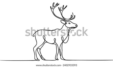 Deer Line Art Icon Deer Continuous Stock Vector Royalty Free 2402933393 Shutterstock