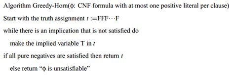 Why Horn Formulas Algorithm Is Greedy Stack Overflow