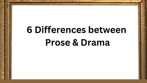 Difference Between Prose Drama YouTube