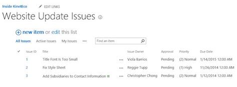 Manage Your Projects With The Sharepoint Issue Tracking App