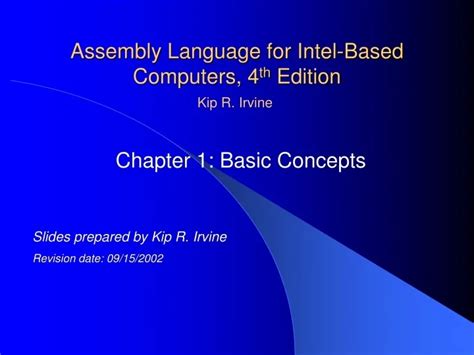 Ppt Introduction To Assembly Language For Intel Based Computers