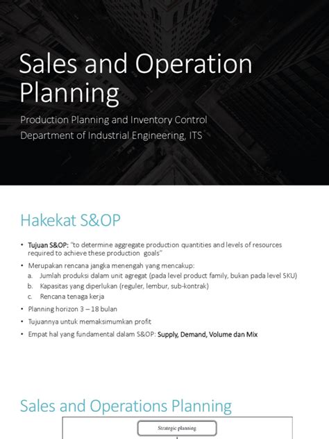 Sales And Operation Planning Pdf