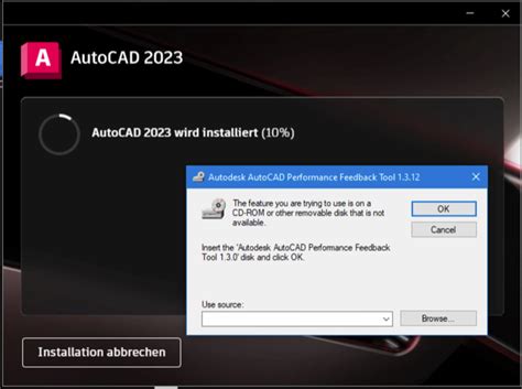 la funzionalità che si sta tentando di utilizzare è su un cd rom o su