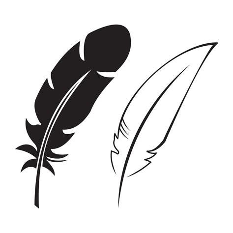 Bird Feather Black Silhouettes Plumelet Collection Vector Isolated On