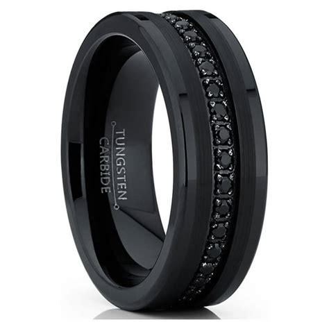 Metal Masters Mens Tungsten Black Wedding Band Comfort Fit Eternity
