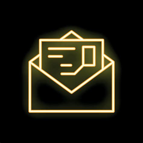 Neon Envelope Icon Showing Letter Being Opened 52853212 Vector Art At
