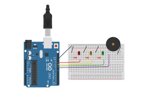 Circuit Design Semáforo Prática Tinkercad