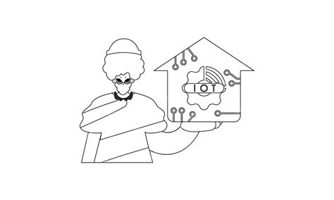 Premium Vector Person Grasping An Iot Logo In A Vector Linear Design