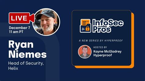 Hyperproof On Linkedin Infosec Pros Ryan Niemes Head Of Security At Helix Linkedin