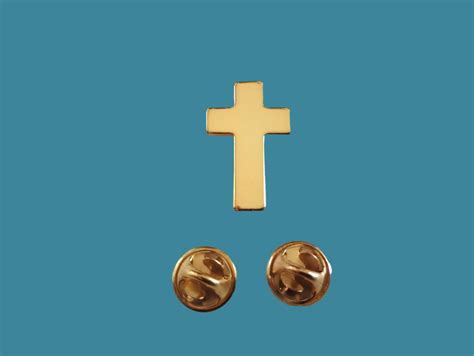 Gold Chaplain Cross Hat Pin Christian Cross Gold In Color Lapel Pin