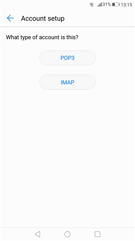 cpanel email account setup on android 8 x x email service