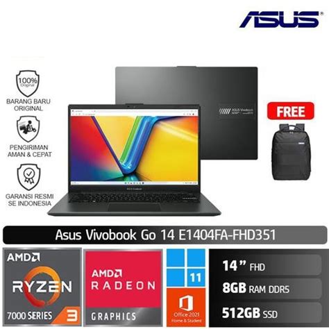 Jual Asus Vivobook Go E Fa Fhd Ryzen U G Gb Win