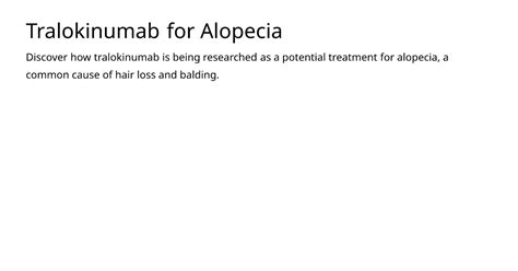 Tralokinumab For Alopecia Medsis