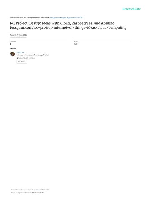 Io Tproject Best 30 Ideas With Cloud Raspberry Piand Arduino Pdf Internet Of Things