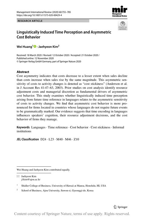 Linguistically Induced Time Perception And Asymmetric Cost Behavior