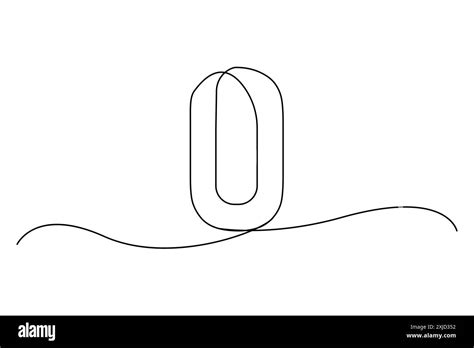 Zero Number Outline Minimalist Single Line Elegant Vector Continuous Loop Stock Vector Image