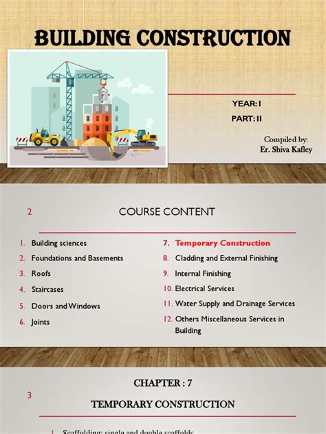 Chapter 7 Temporary Construction Pdf Scaffolding Deep Foundation