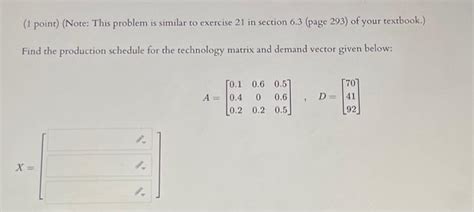 solved 1 point note this problem is similar to exercise
