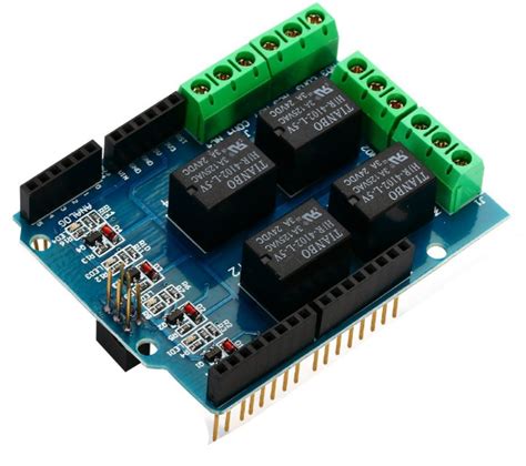 Купить недорого Шилд блока реле 4 канала для Arduino Uno R3 и Mega 2560