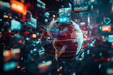 Digital Earth Connecting Global Networks In A Futuristic Technology Concept Premium Ai