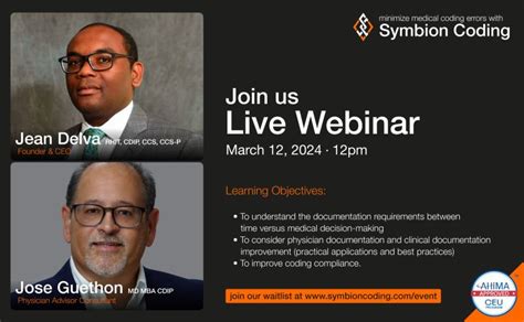 Symbion Coding Live Webinar Time Vs Medical Decision Making Symbion