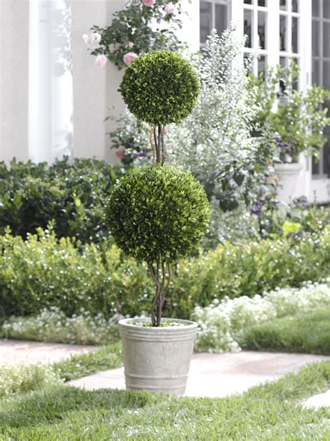 Outstanding Double Boxwood Topiary Fake Kitchen Plants