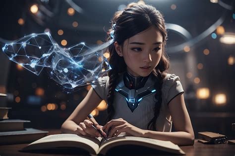 Premium Ai Image Aienhanced Storytelling Crafting Narratives In Futuristic Literature Classes