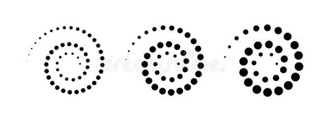 Dotted Gradient Spiral Icon Halftone Effect Vortex Shape With Dotted