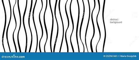 Undulate Curve Simple Line Vector Banner Background Squiggly Wiggly Monochrome Hand Drawn