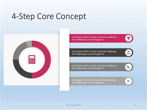 4 Step Core Concept PowerPoint Template