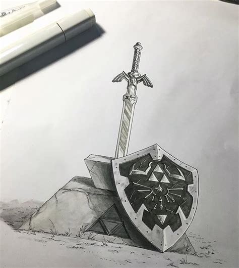 Master Sword In Pedestal Drawing
